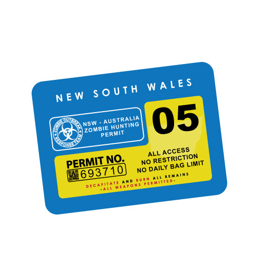 Zombie Hunting Registration Nsw Jdm Sticker Decal | Zombies & Monsters ...