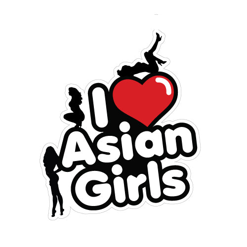 I Heart Asian Girls Jdm Sticker Decal | JDM Stickers - Sticker Collective