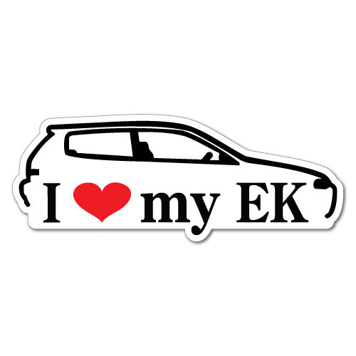 I Love My Ek Outlines Jdm Car Sticker Decal | JDM Stickers - Sticker ...