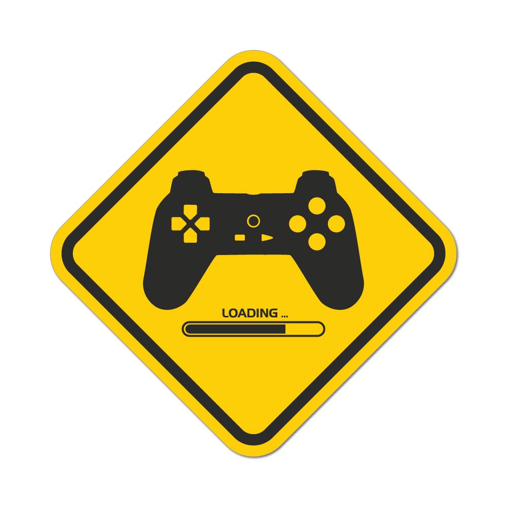 Loading Warning Game Zone Gamers Over Laptop Car Sticker Decal | Game ...