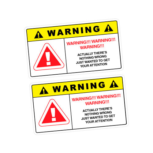 2X Warning Attention Sticker Decal | Warning Signs Stickers - Sticker ...