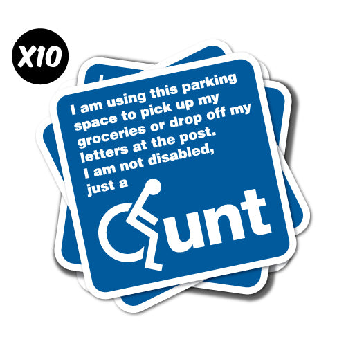 Not Disabled Just C*Nt Parking Sticker Decal | JDM Stickers - Sticker ...
