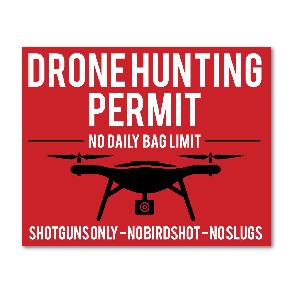 Drone Hunting Permit Sticker Decal | Car Stickers - Sticker Collective