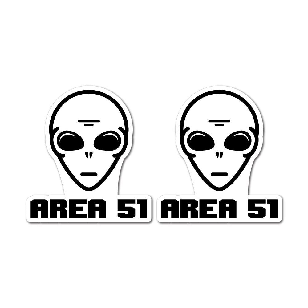 2X Area 51 Aliens Sticker Decal | Space Stickers - Sticker Collective