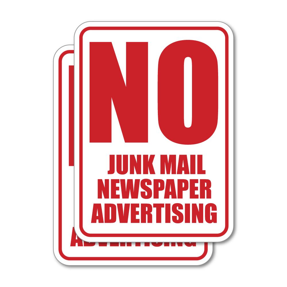 2X No Junk Email Sticker Decal | Funny Stickers - Sticker Collective