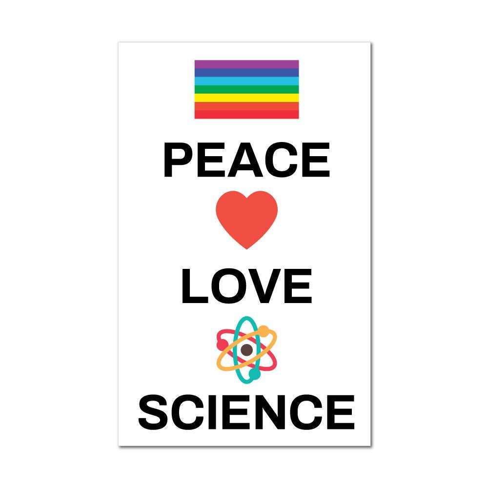 Peace Love Science Sticker Decal | Geek Stickers - Sticker Collective
