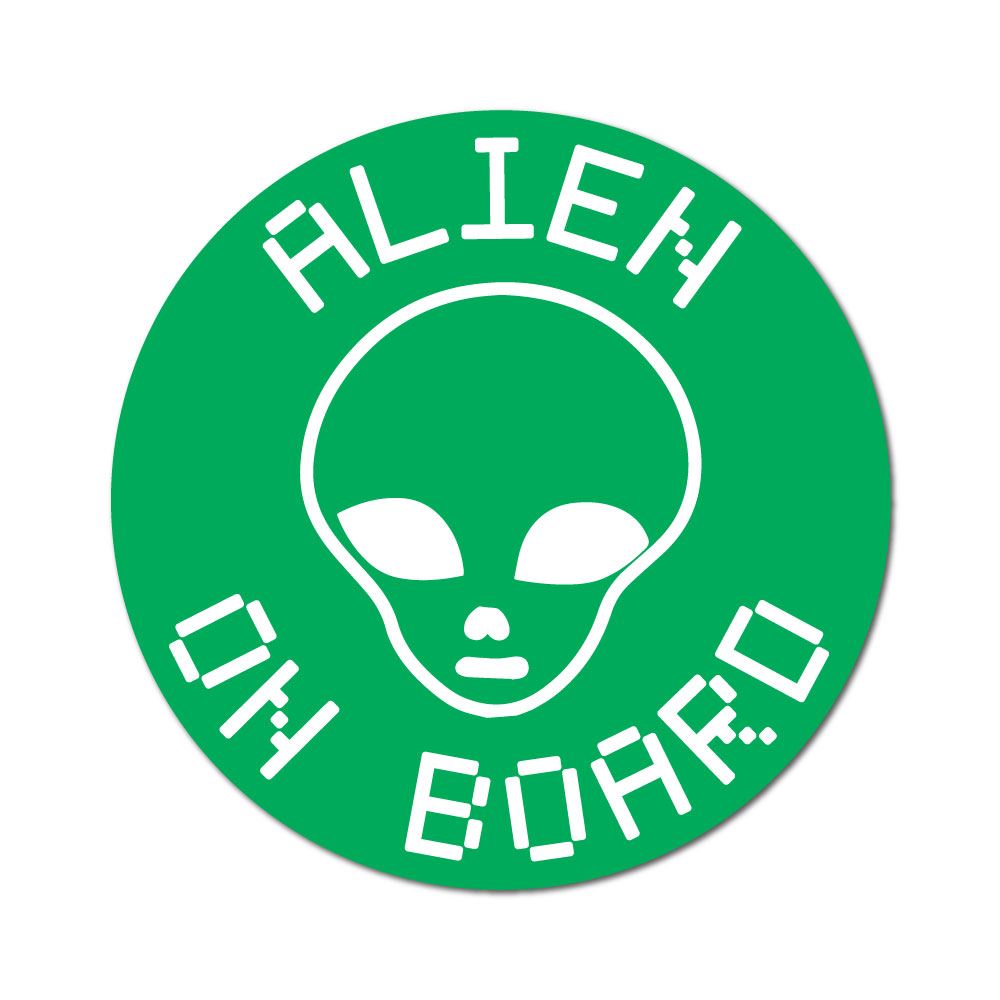 Alien On Board Sticker Decal | Space Stickers - Sticker Collective