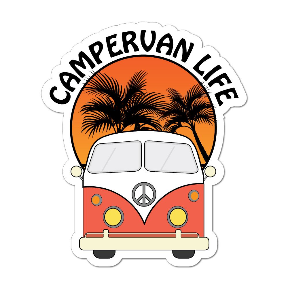 Campervan Life Vw Van Camping Road Trip Travel Adventure Laptop Car ...