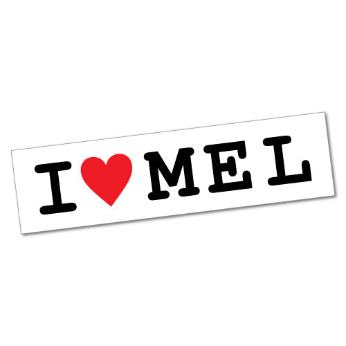 I Heart Mel Sticker | Bumper Stickers - Sticker Collective