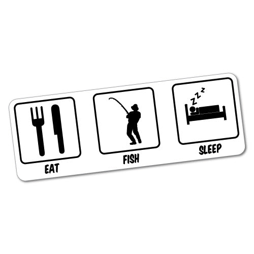 Eat Sleep Fish Sticker | Fishing Stickers - Sticker Collective