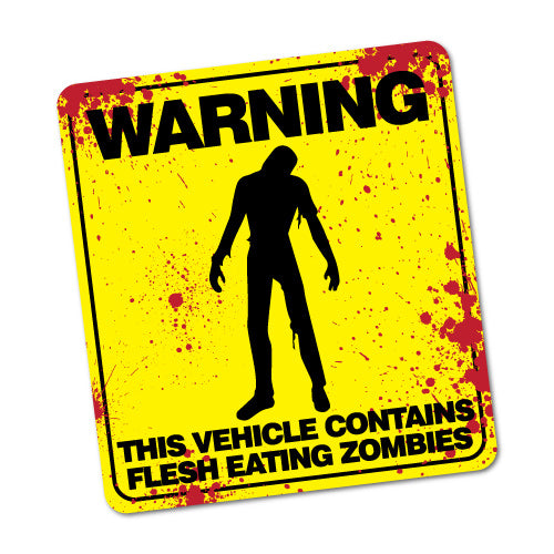 Warning Contains Flesh Eating Zombies Sticker | Zombies & Monsters ...