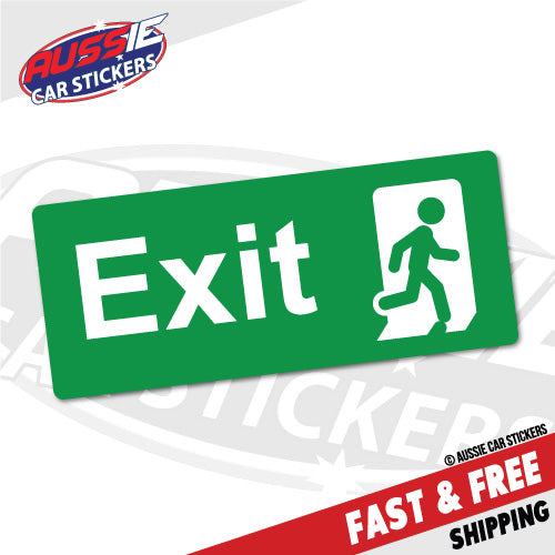 Green Emergency Exit Sticker | Fire Safety Stickers - Sticker Collective