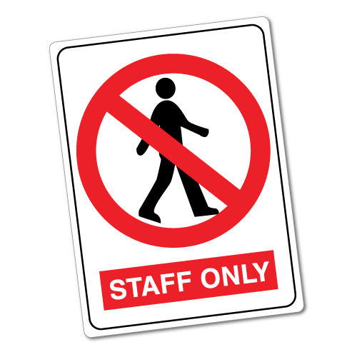 Staff Only Sticker | Warning Signs Stickers - Sticker Collective