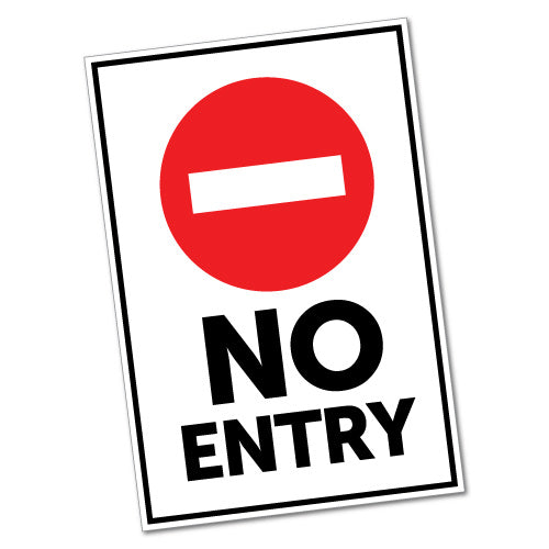 No Entry Sticker | Prohibtion Signage Stickers - Sticker Collective