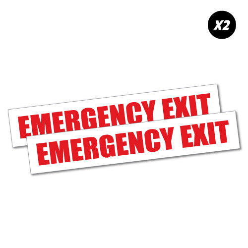 2X Emergency Exit Sticker | Fire Safety Stickers - Sticker Collective
