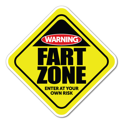 Funny Warning Fart Zone Sticker | Warning Signs Stickers - Sticker ...