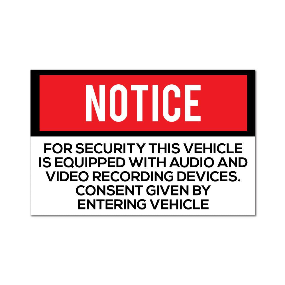 Audio And Video Recording Notice Sticker Decal | Funny Warning Stickers ...