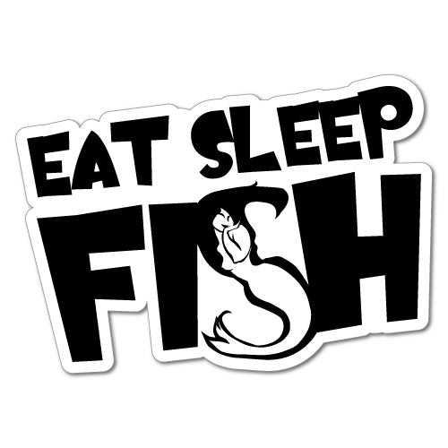 Eat Sleep Fish Sticker | Fishing Stickers - Sticker Collective