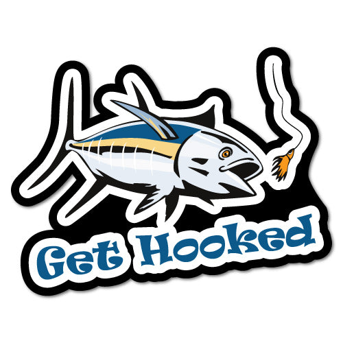 Get Hooked Sticker | Fishing Stickers - Sticker Collective