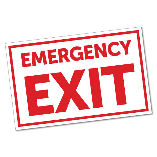 Emergency Exit Sticker | Fire Safety Stickers - Sticker Collective