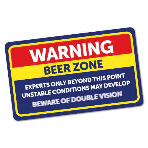 Warning Beer Zone Sticker | Alcohol Stickers - Sticker Collective