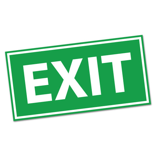 Exit Green Sticker | Fire Safety Stickers - Sticker Collective