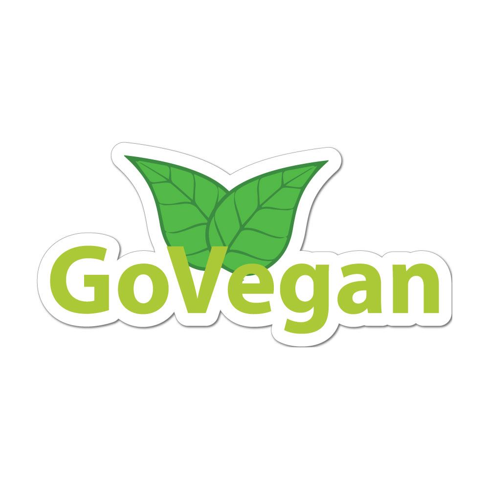 Go Vegan Plant Laptop Car Sticker Decal | Vegan Stickers - Sticker ...