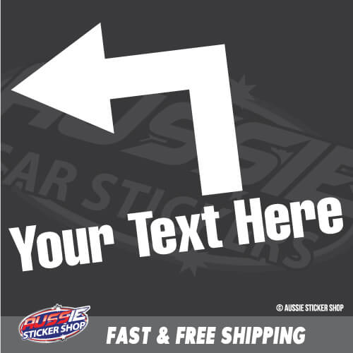 Custom Text Left Arrow Door Sign Sticker | Stickers - Sticker Collective