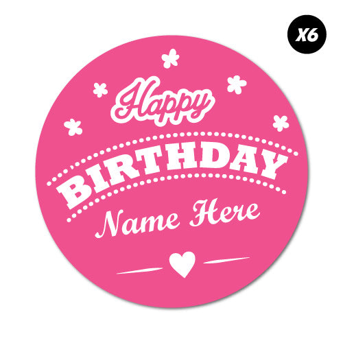 6X Custom Name Girl'S Birthday Sticker | Stickers - Sticker Collective