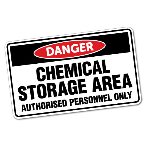 Danger Chemical Storage Area Sticker | Danger Signs Stickers - Sticker ...