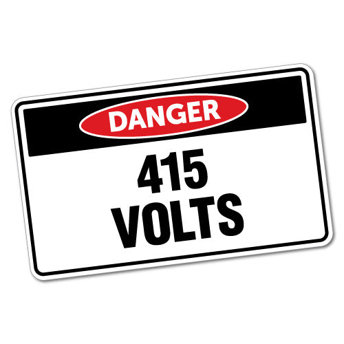 Danger 415 Volts Sticker | Danger Signs Stickers - Sticker Collective