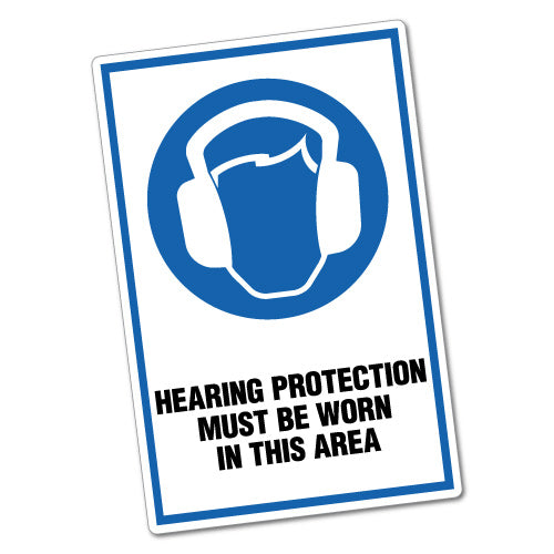 Hearing Protection Must Be Worn In This Area Sticker | Warning Signs ...