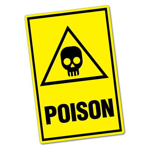 Warning Poison Sticker | Warning Signs Stickers - Sticker Collective