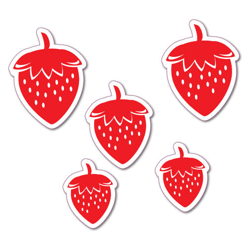 5X Strawberry Car Laptop Sticker | Kids Stickers - Sticker Collective