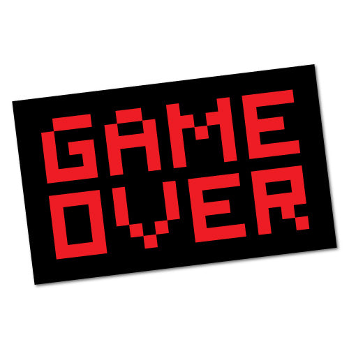 Game Over Laptop Sticker | Geek Stickers - Sticker Collective