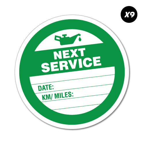 9X Next Service Due Round Sticker | Service Due Stickers - Sticker ...