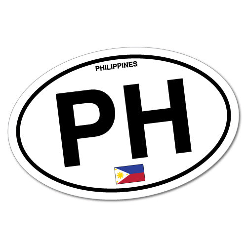 Philippines Country Code Filipino Oval Sticker | Philippines Stickers ...