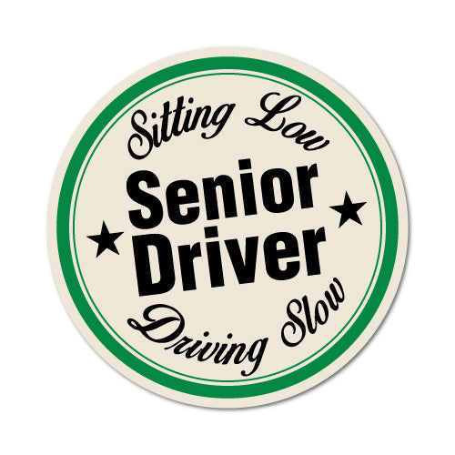 Senior Driver Sitting Low Driving Slow Sticker | Bumper Stickers ...