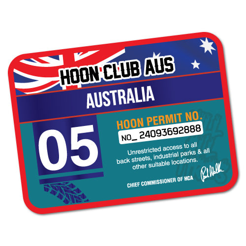 Hoon Club Aus Permit Sticker | JDM Stickers - Sticker Collective