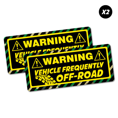 2X Warning Vehicle Frequently Off Road Sticker | 4WD Stickers - Sticker ...