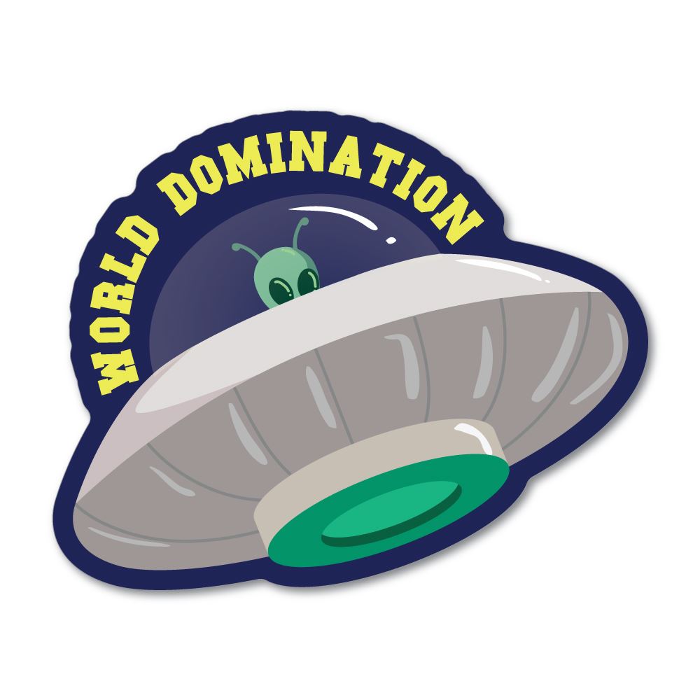 World Domination Sticker Decal | Alien Stickers - Sticker Collective