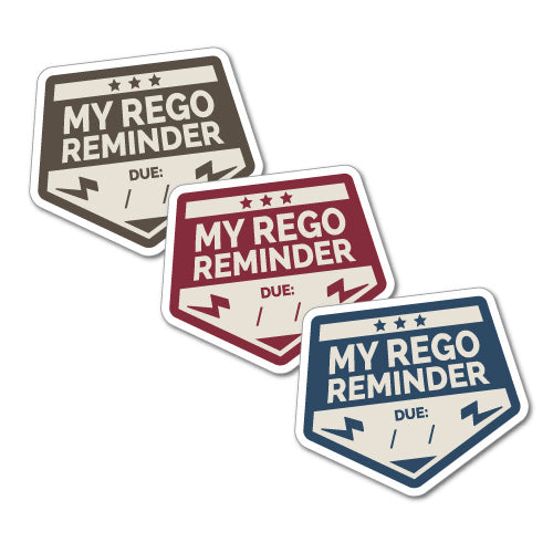 3 X My Rego Reminder Car Registration Sticker | Reminders Stickers ...