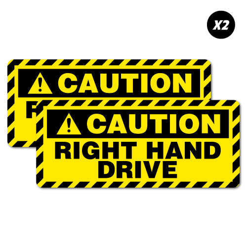 2 X Caution Right Hand Drive Car Sticker | Safety Stickers - Sticker ...