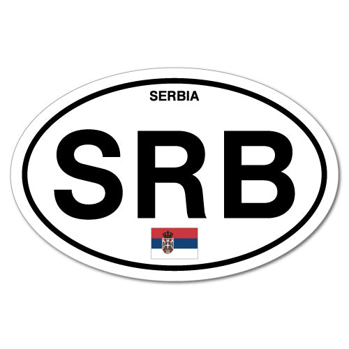 Srb Serbian Country Code Oval Sticker | Serbian Stickers - Sticker ...