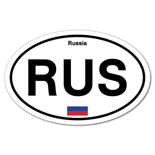 Rus Russia Country Code Oval Sticker | Russia Stickers - Sticker Collective