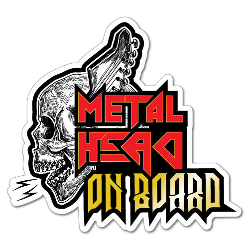 Metal Head On Board Sticker | Baby on board Stickers - Sticker Collective