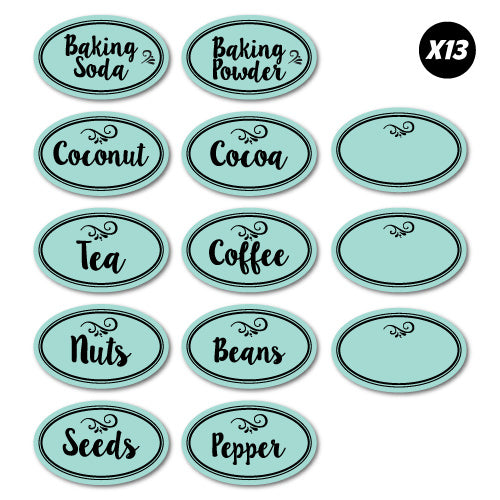 13X Kitchen Pantry Jar Labels Sticker | Kitchen Stickers - Sticker ...