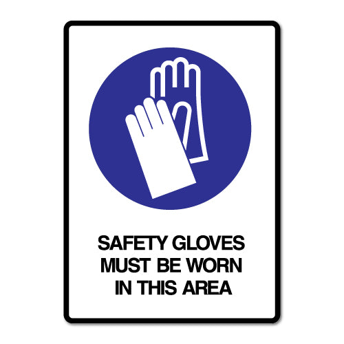 Safety Gloves Sticker | Danger Signs Stickers - Sticker Collective