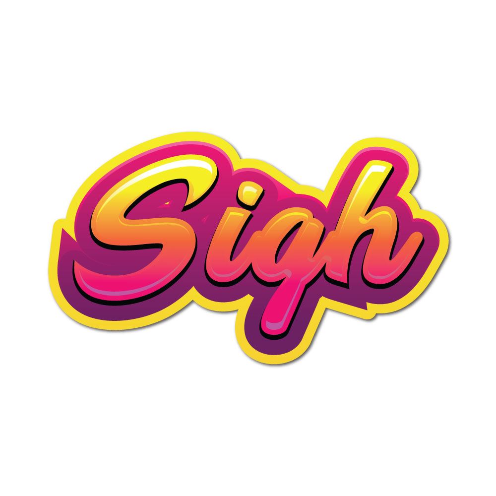 Sigh Sticker Decal | Trending Stickers - Sticker Collective