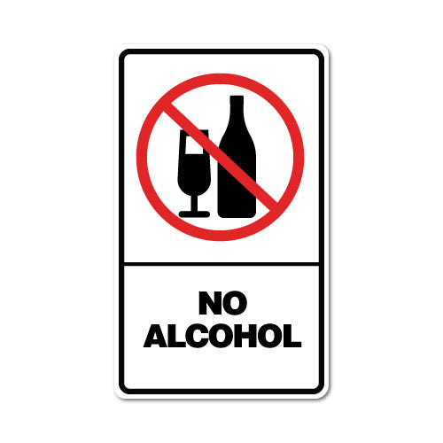 No Alcohol Sticker | Prohibtion Signage Stickers - Sticker Collective